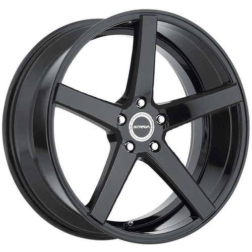 28 inch 28x10 Strada PERFETTO GLOSS BLACK wheels rims 6x5.5 6x139.7 +24 ...