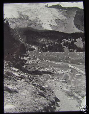 Glass Magic Lantern Slide GLACIER MORAINE SAAS FEE C1910 SWITZERLAND | eBay
