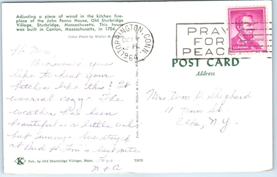 Kitchen fireplace, John Fenno House, Old Sturbridge Village ...
