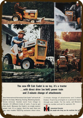 1964 INTERNATIONAL CUB CADET Lawn Mower Vntge-Look DECORATIVE REPLICA ...