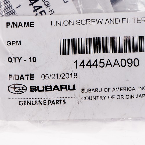 OEM 04-18 Subaru Turbocharger Oil Feed Line Union Screw & Filter NEW ...