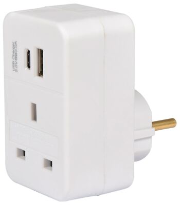 Pin Travel Plug Adapter Compact USB Type C Charger for Madagascar ...