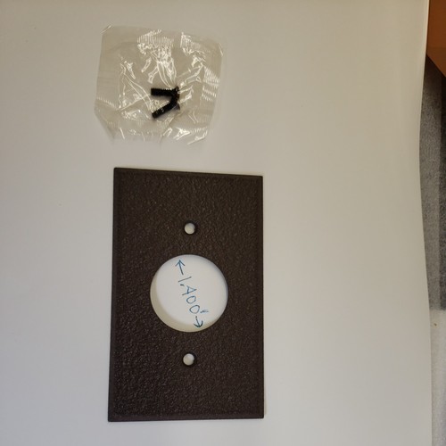 220v 220 volt Plate Metal Outlet Cover Faceplate 1-3/8" Reciprocal AC ...