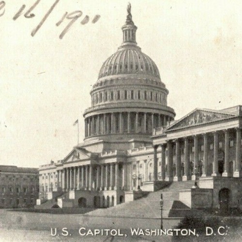 Vintage US Flag Patriotic PMC Postcard 1900 "U.S. Capitol Washington ...