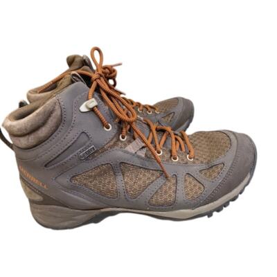 MERRELL SELECT DRY/GRIP WOMENS BROWN HIKING ANKLE BOOTS ANKLE SHOES 11M ...