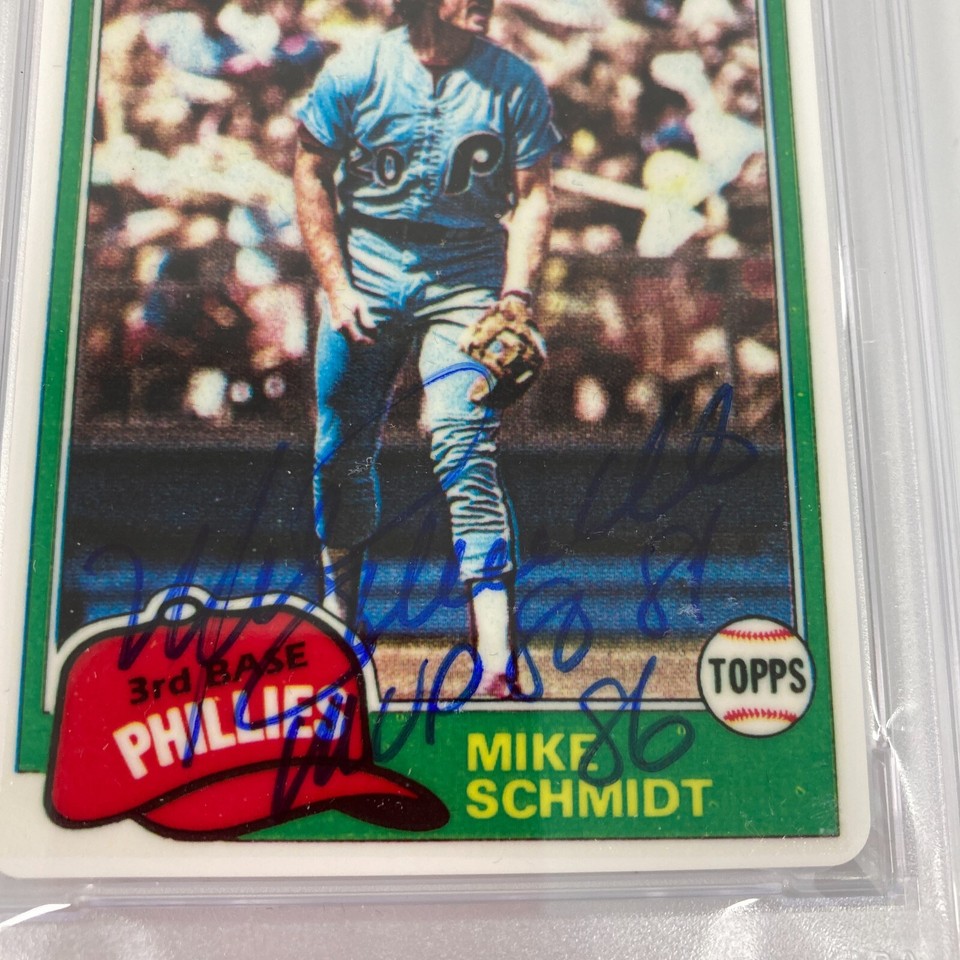 1981 Topps Mike Schmidt "MVP 1986" Signed Porcelain Baseball Card PSA ...