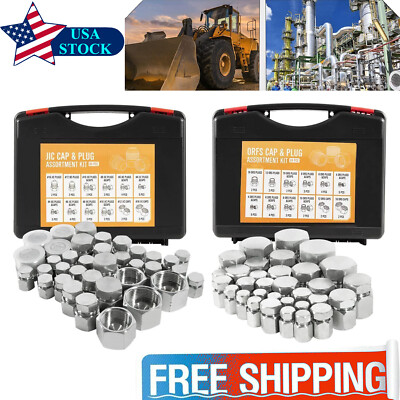 JIC and ORFS Hydraulic Cap and Plug Kit Hose Tube and Pipe Fitting Set ...