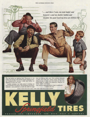 1945 Kelly Springfield Tires: Jeep Leapin Bouncin Vintage Print Ad | eBay
