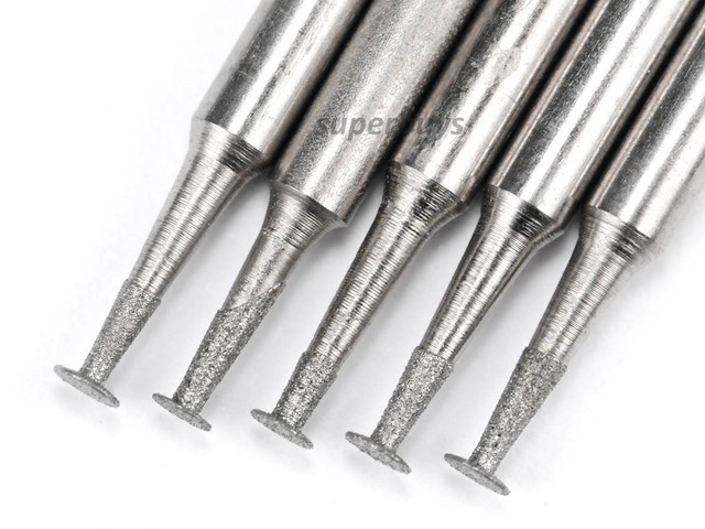5pcs 1.8mm Flat Round Disc Diamond Burr Cutting Grinding Head Tip ...
