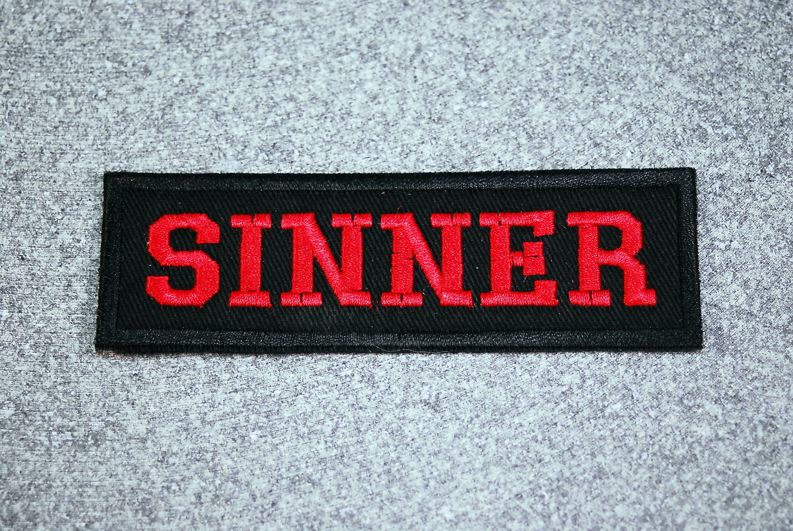 SINNER Emdroidered Biker Vest Jacket Patch embroidered, motorcycle | eBay
