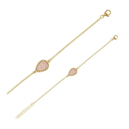 Bracelet MADRE PERLA en argent 925/1000 doré avec goutte perlée en ...