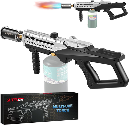 Powerful Propane Grill Torch Gun, Blow Torch Gun with Adjustable Flame ...