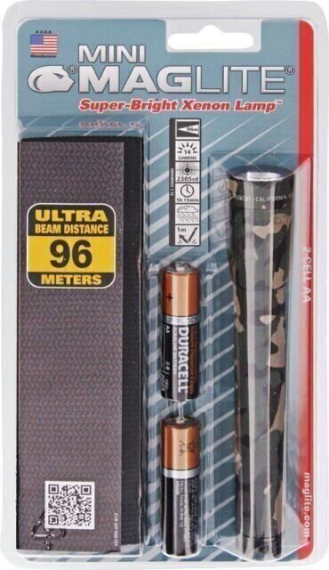 Maglite 2 AA Cell Mini LED Flashlight w/Holster Combo 97 Lumens Black ...