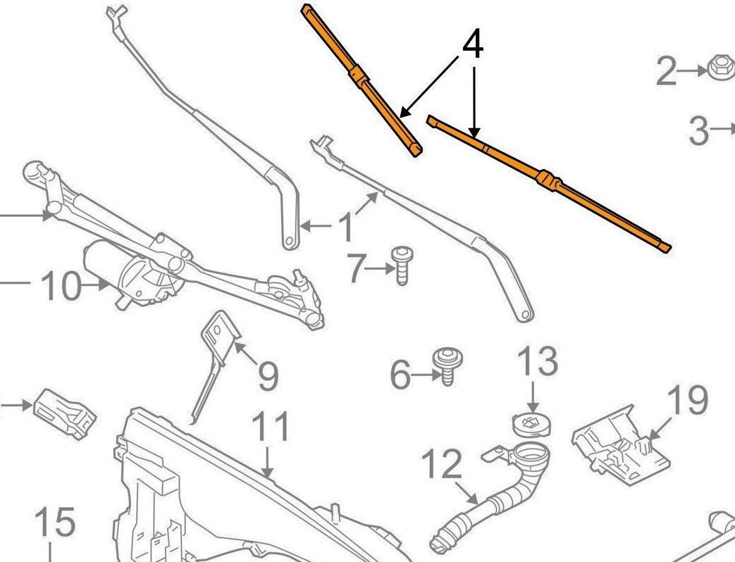 2011-2014 BMW E70 E71 X5 X6 Front Windshield Wiper Blade Set GENUINE ...