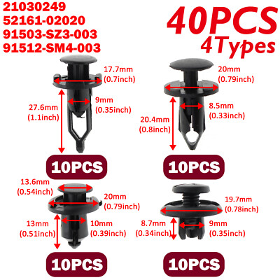 auto push pins and fastener sets fender liner fastener rivet push clips ...