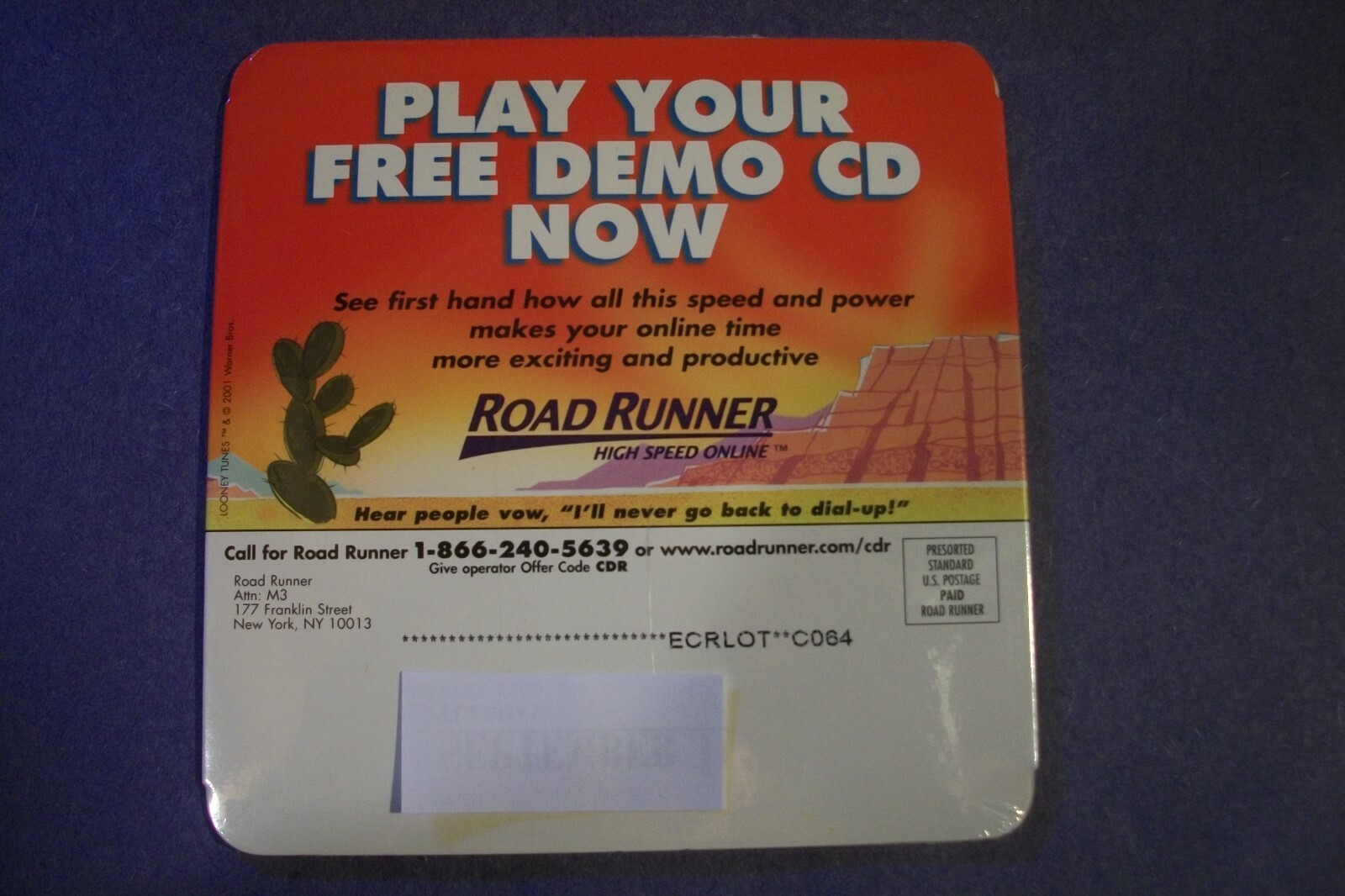 Warner Bros Road Runner High Speed Online Free CD Demo CD ROM 2001 | eBay