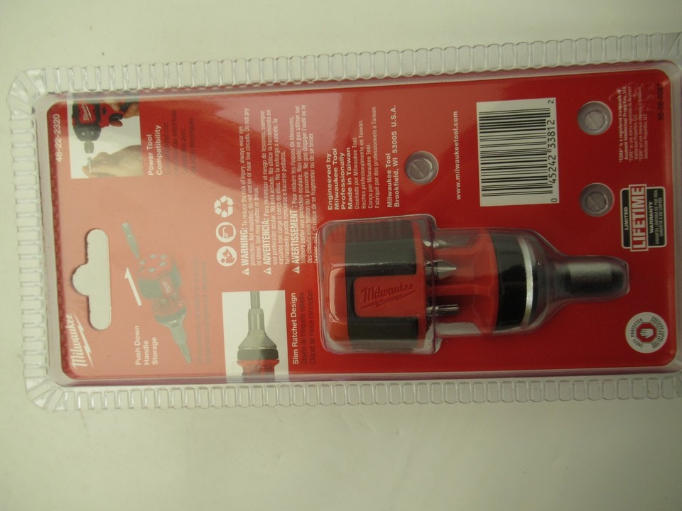 Milwaukee 48-22-2330 8 in 1 Compact Ratcheting Multi-bit Driver | eBay