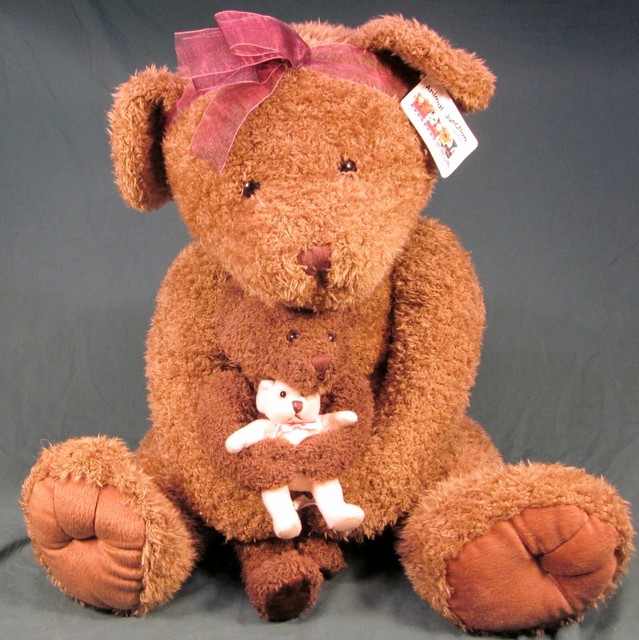 Russ Animal Junction Teddy Large Mama Bear With Two Baby Cubs Approx 30 ...