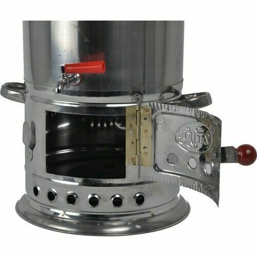 Turkish Chrome plated Steel Samovar/Camp Stove Tea Kettle 1.5L Coal ...