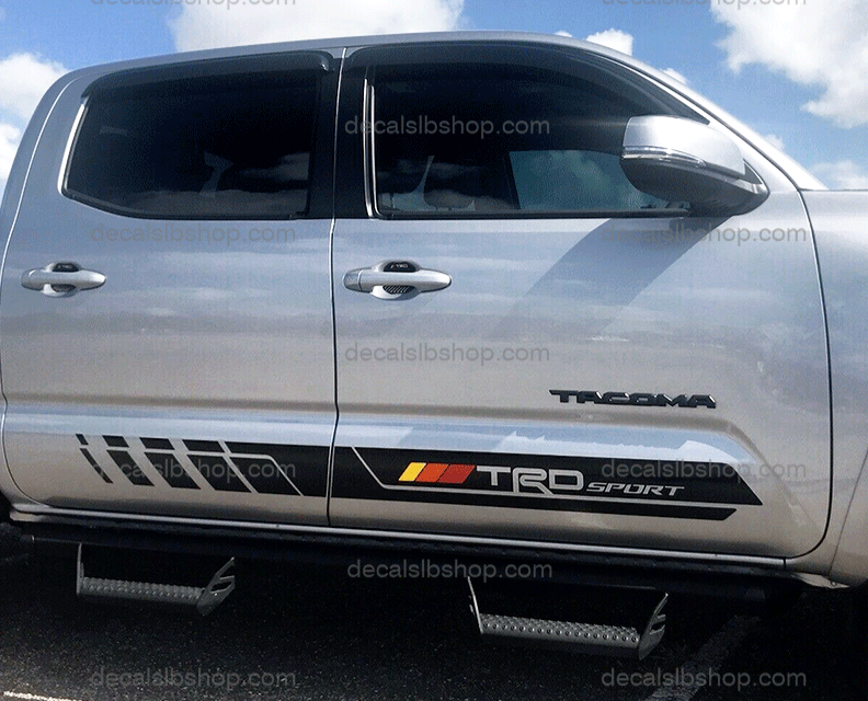TRD Sport Decals Sidedoors Stripes Vinyl Fit Tacoma Toyota Sticker ...
