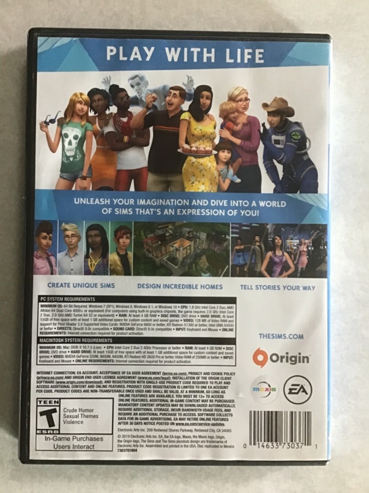 The Sims 4 PC and Mac DVD Rom Full Base Game + Bonus Island Living ...
