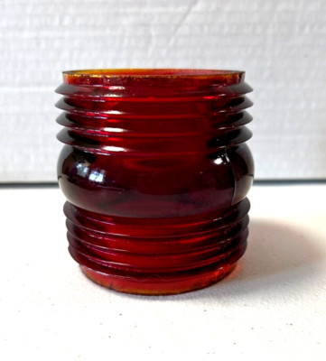 Vintage Round Red Ruby Lantern Globe Ribbed Glass Shade, Lighter One | eBay