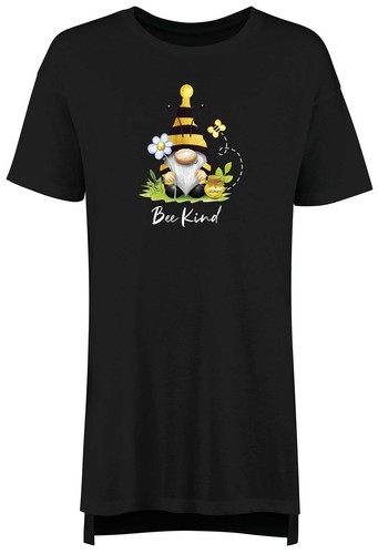 Bee Kind Nightie Womens Garden Gonk Gnome Bumblebee Ladies Night Shirt ...