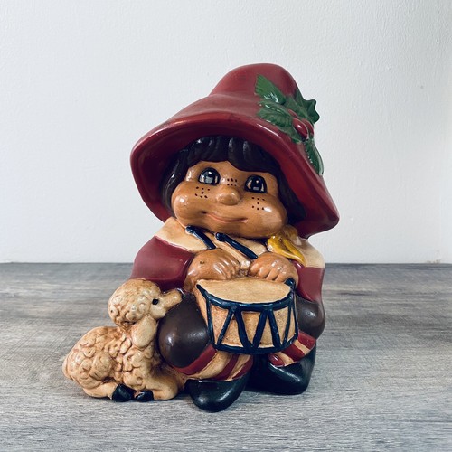 Vintage Christmas Little Drummer Boy Lamb Ceramic Figurine Hand Painted ...