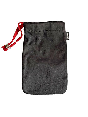Original Nokia cloth drawstring pouch cover 120mm x 70mm Black with red ...