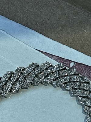Diamond Cuban Link Chain 22-inch Natural 8mm 10mm 10mm 15mm Sterling ...