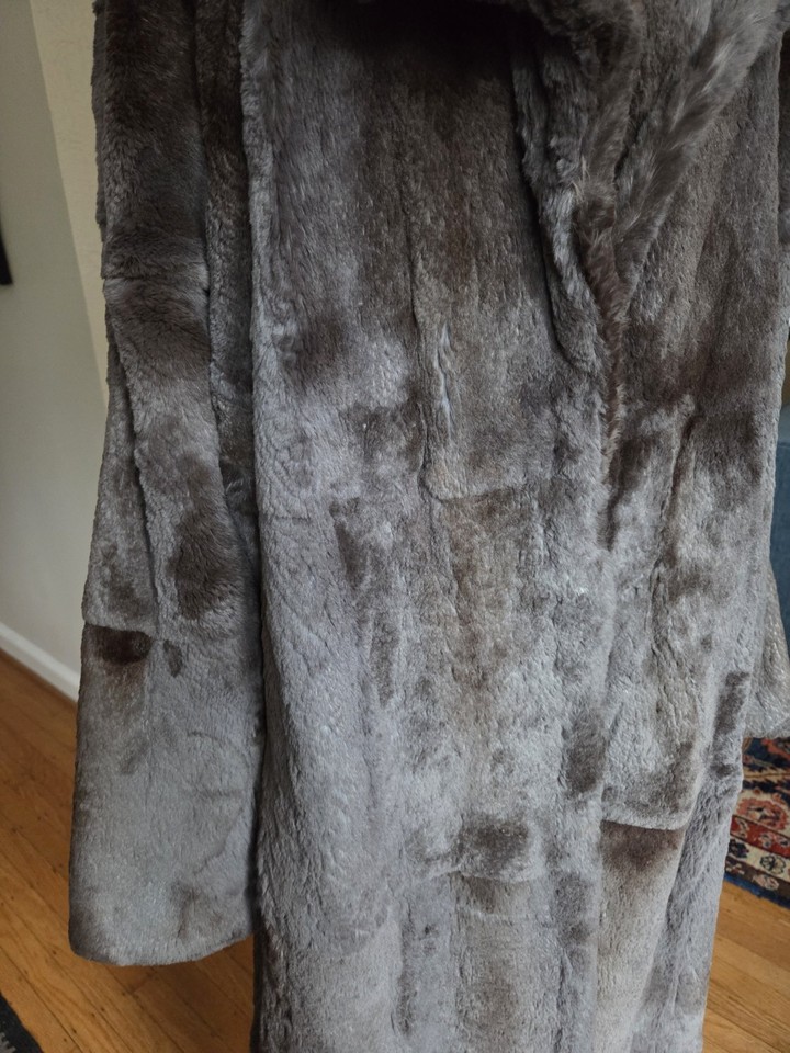 Sheared Gray Rabbit Fur Coat Plus Size 4XL-5XL Carole Little Unisex ...