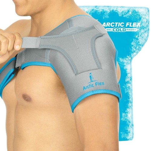 Arctic Flex Shoulder Ice Pack Brace - Cold Reusable Cool Gel Wrap, Hot ...