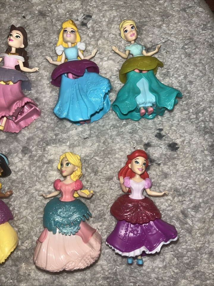 Lot Of 6 Hasbro Disney Princess Royal Clips Sparkle Snap Dolls Belle ...