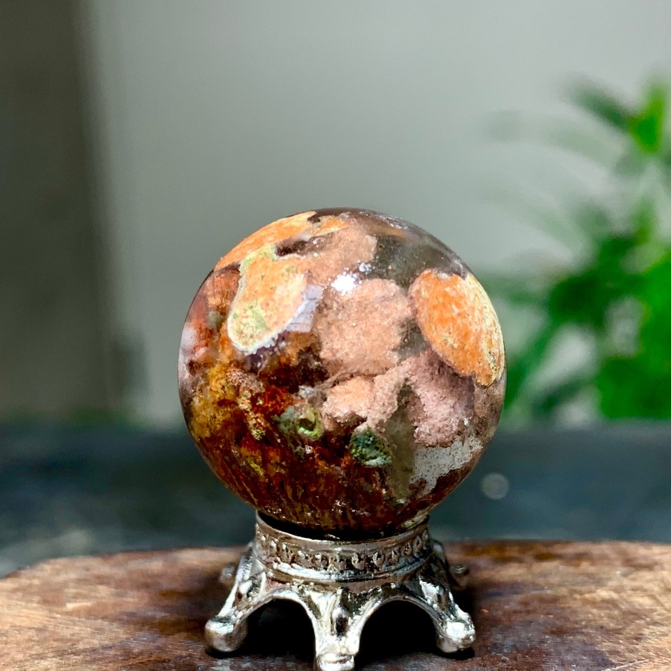 11G Natural Green Ghost Crystal Quartz Ball Crystal Sphere Mineral ...