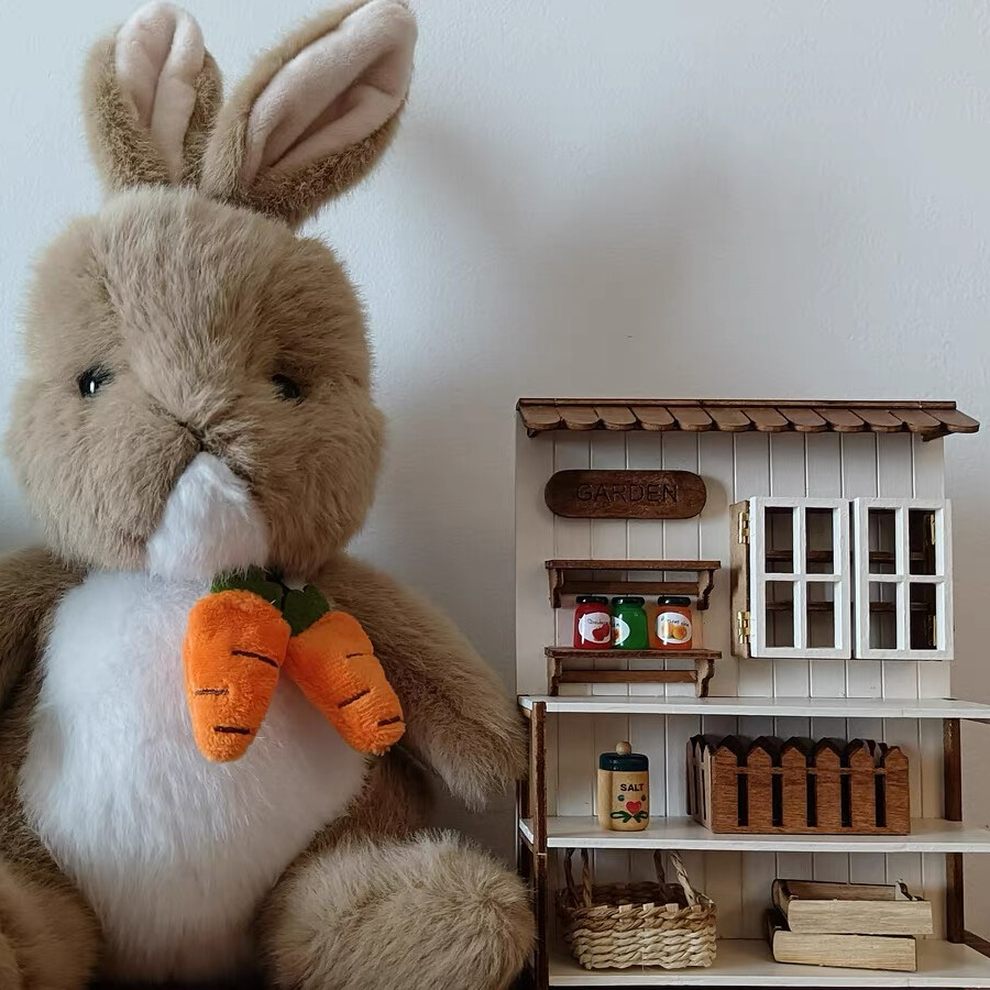 DIY Miniature 1:12 Scale 1/6 Dollhouse Garden Storage Rack Cabinet Kit ...