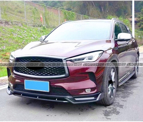Fits Infiniti QX50 2019-2021 Carbon Fiber ABS Front Lower Bumper Lip ...
