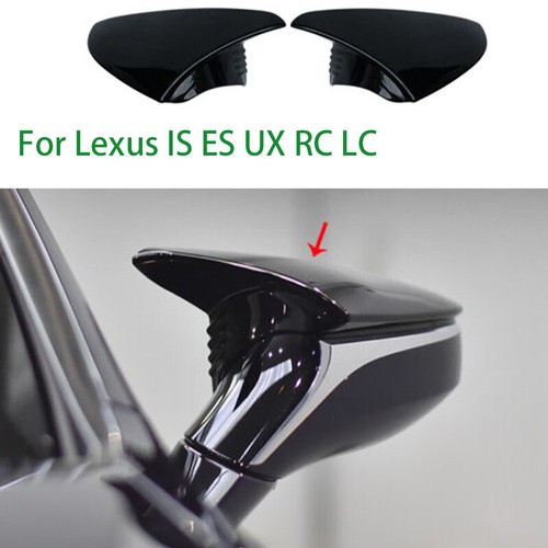 For Lexus IS ES UX RC LC Glossy Black Rear View Side Door Mirror Cover ...