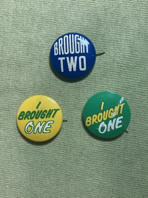 VTG Pinback Lot Of (3) Different Brought One & Brought Two Pins ...