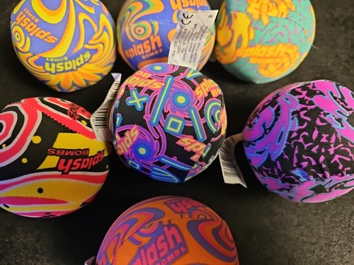 Splash Bombs Lot of 7 Pool Balls, Reusable "Water Balloons" Fun Pool ...
