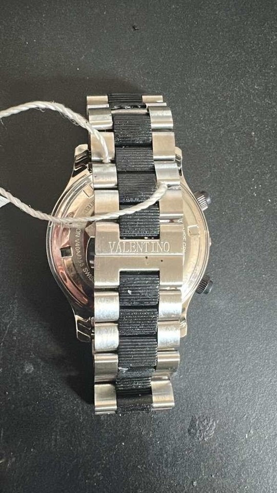 Valentino Rubber Bezel Chrono Black Steel Automatic Mens Watch ...