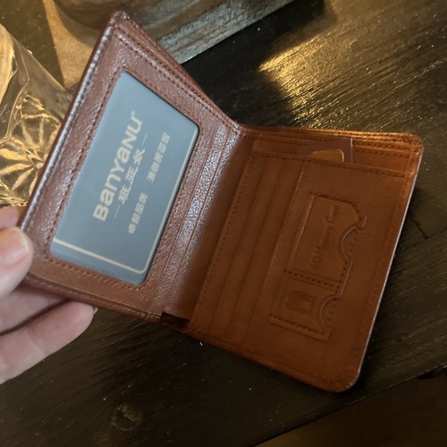 BanYaNu RFID Leather BIFOLD Wallet Brown With SD Memory Card Holder ...