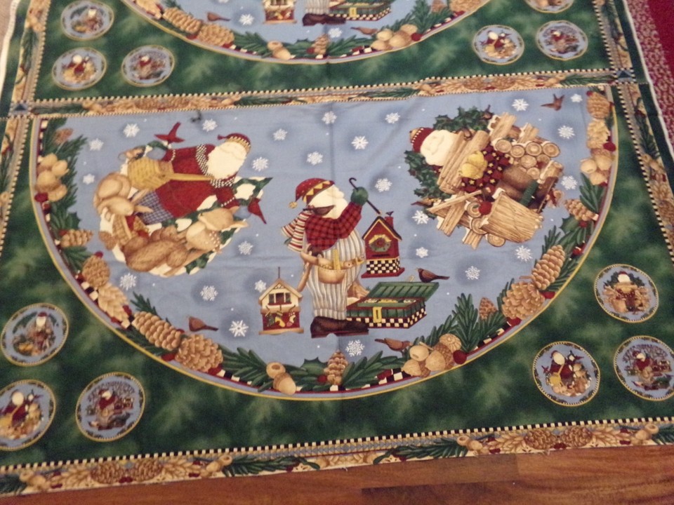 "WOODLAND CHRISTMAS"MUMS THE WORD/DEBBIE MUMM SSI 2PANEL SANTA SKIRT ...