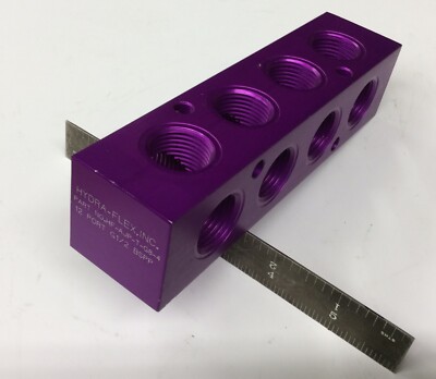 Air Manifold Block Hydra Flex HF-AJP-T-G8-4 Distribution Block Aluminum ...