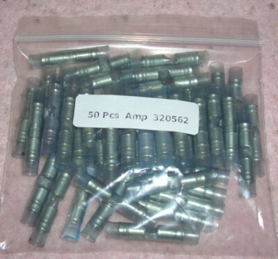 50 Count Original Amp Tyco Butt Splice PDIG Blue 16-14 AWG 320562 | eBay