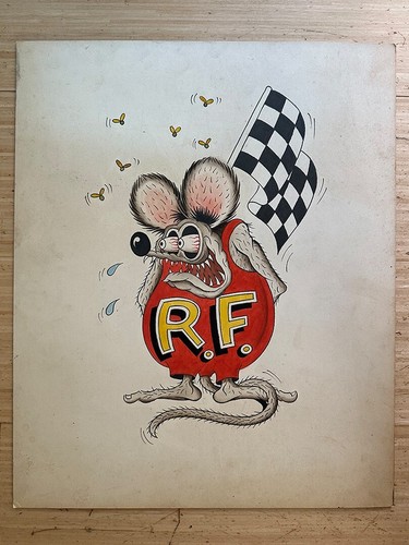 Vintage Original ED ROTH esque "RAT FINK" art tattoo hot rod kustom ...