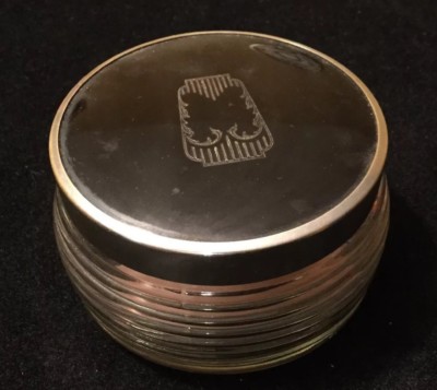 Vintage Glass Ribbed Make-up Jar With Lid | eBay