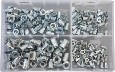 Assorted FLANGED Nutserts 4mm 5mm 6mm 8mm Rivet Nuts Rivnuts Qty 200 ...