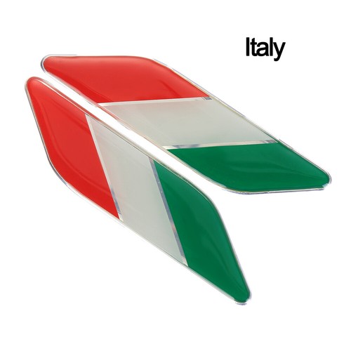 2 Pieces Italian Flag Car Auto Fender Door Side Emblems Badges Stickers ...
