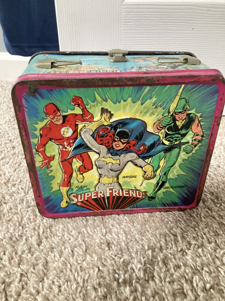 Vintage Lunch Box 1970s 70s Dated 1976 Dc Comic Super Friends Batman