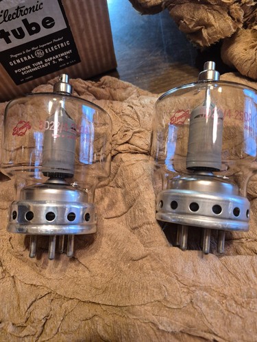 PAIR EIMAC 4-250A / 5D22 RF POWER TUBES - GOOD CONDITION!!! IN GE BOXES ...